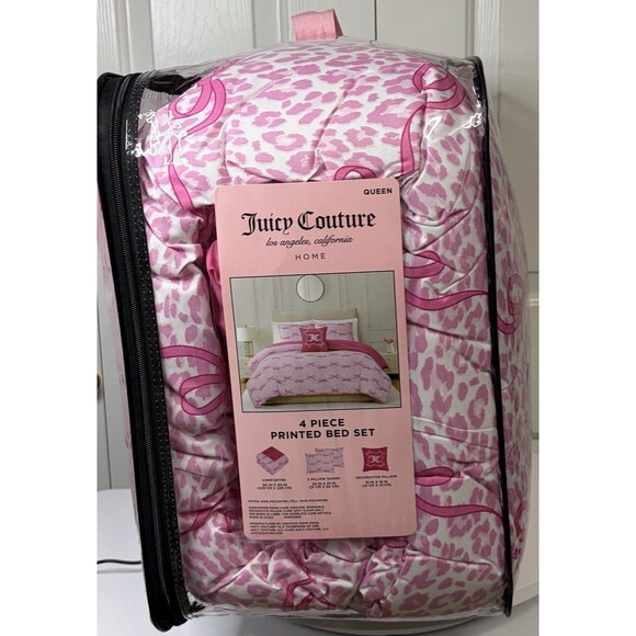 Juicy Couture | Bedding | Juicy Couture Pink Leopard Print With Bows ...